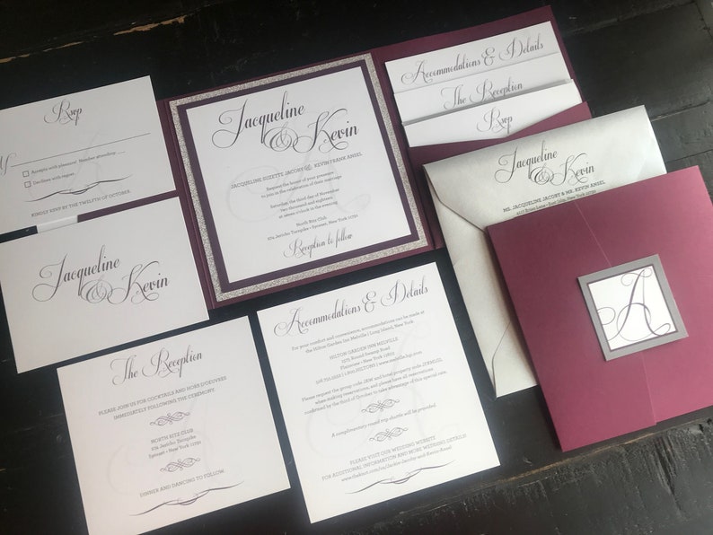Custom Wedding Invitation Pocket Wedding Invitation Suite | Etsy