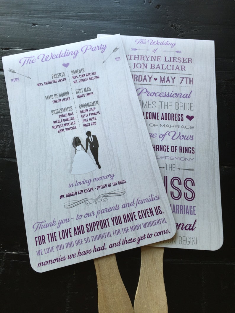 Wedding Program Fans Rustic Wedding Programs Outdoor - Etsy