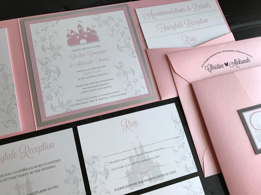 Fairytale Wedding Invitation: Custom Castle Pocket Suite - Etsy