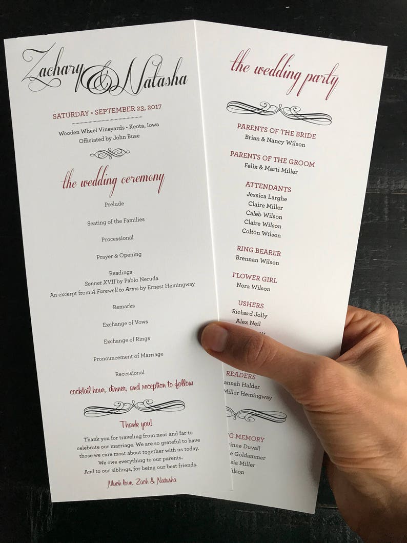 Wedding Programs Custom Wedding Program Design Wedding - Etsy