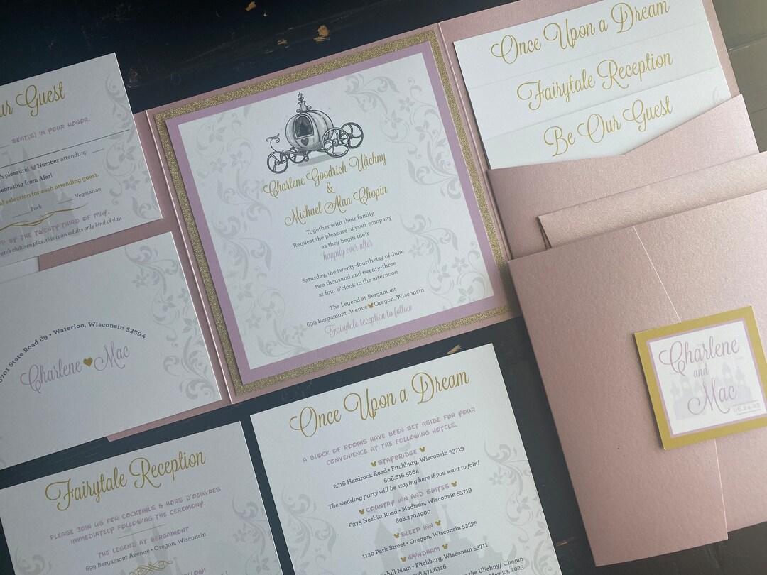 Fairytale Wedding Invitation: Custom Castle Pocket Suite - Etsy