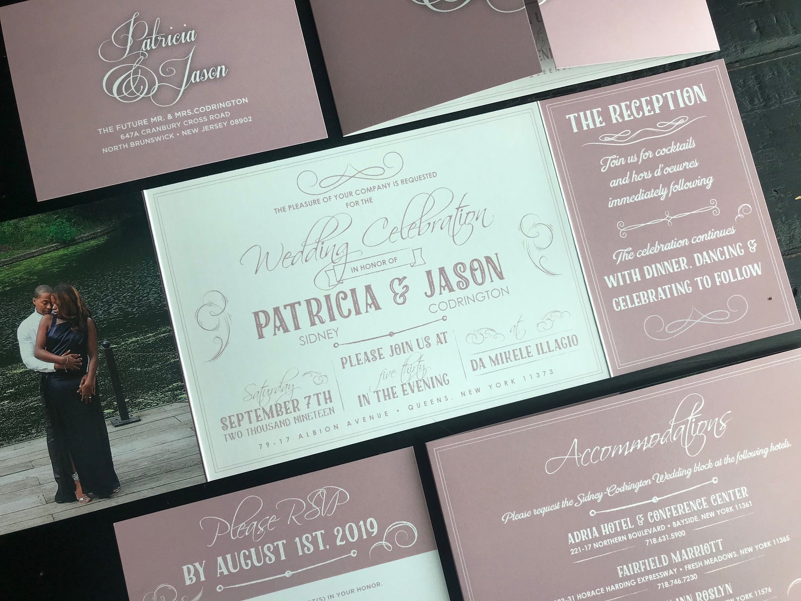 Bush Pink Custom Wedding Invitation Custom Fold Invitation | Etsy