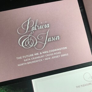 Bush Pink Custom Wedding Invitation | Custom Fold Invitation Suite ...