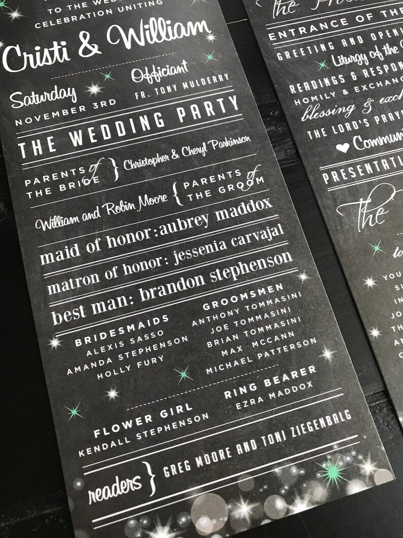 Sparkle Wedding Programs Custom Wedding Program Design - Etsy