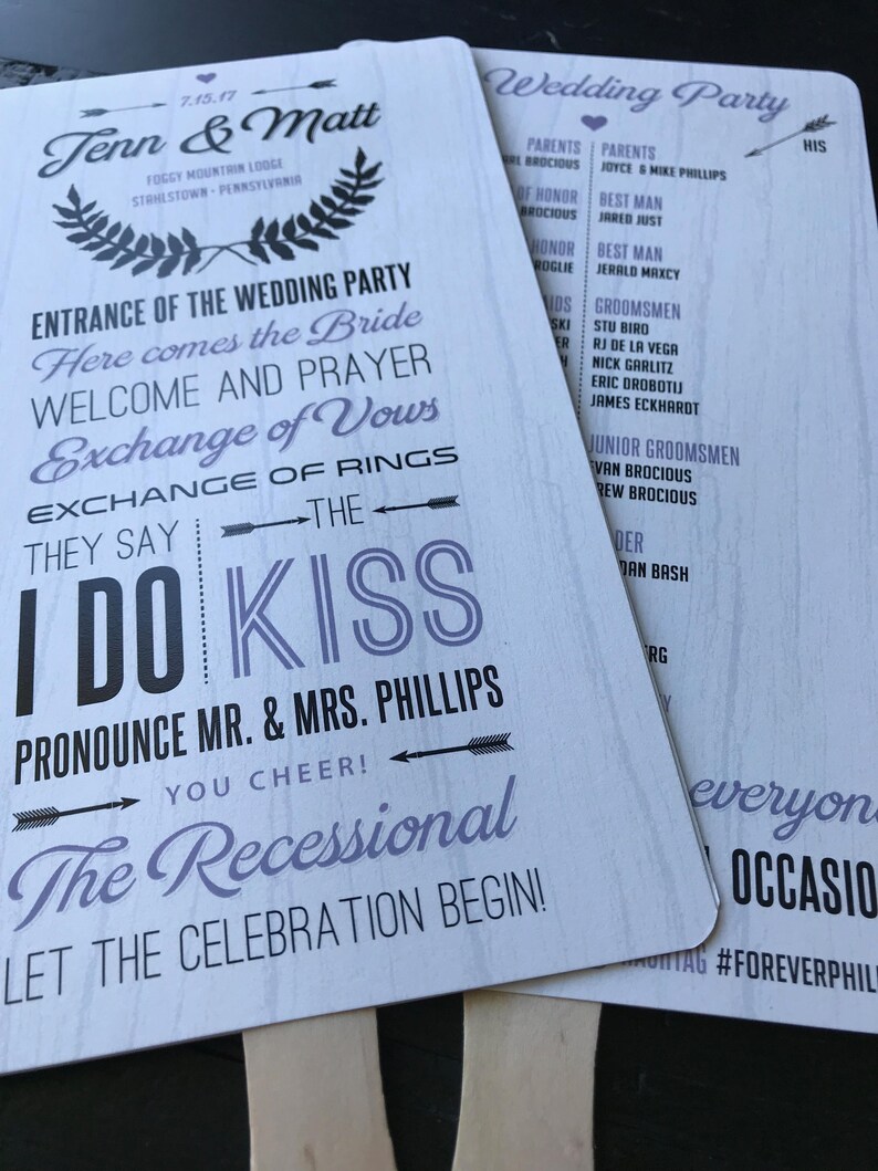 Wedding Program Fans Rustic Wedding Programs Outdoor - Etsy