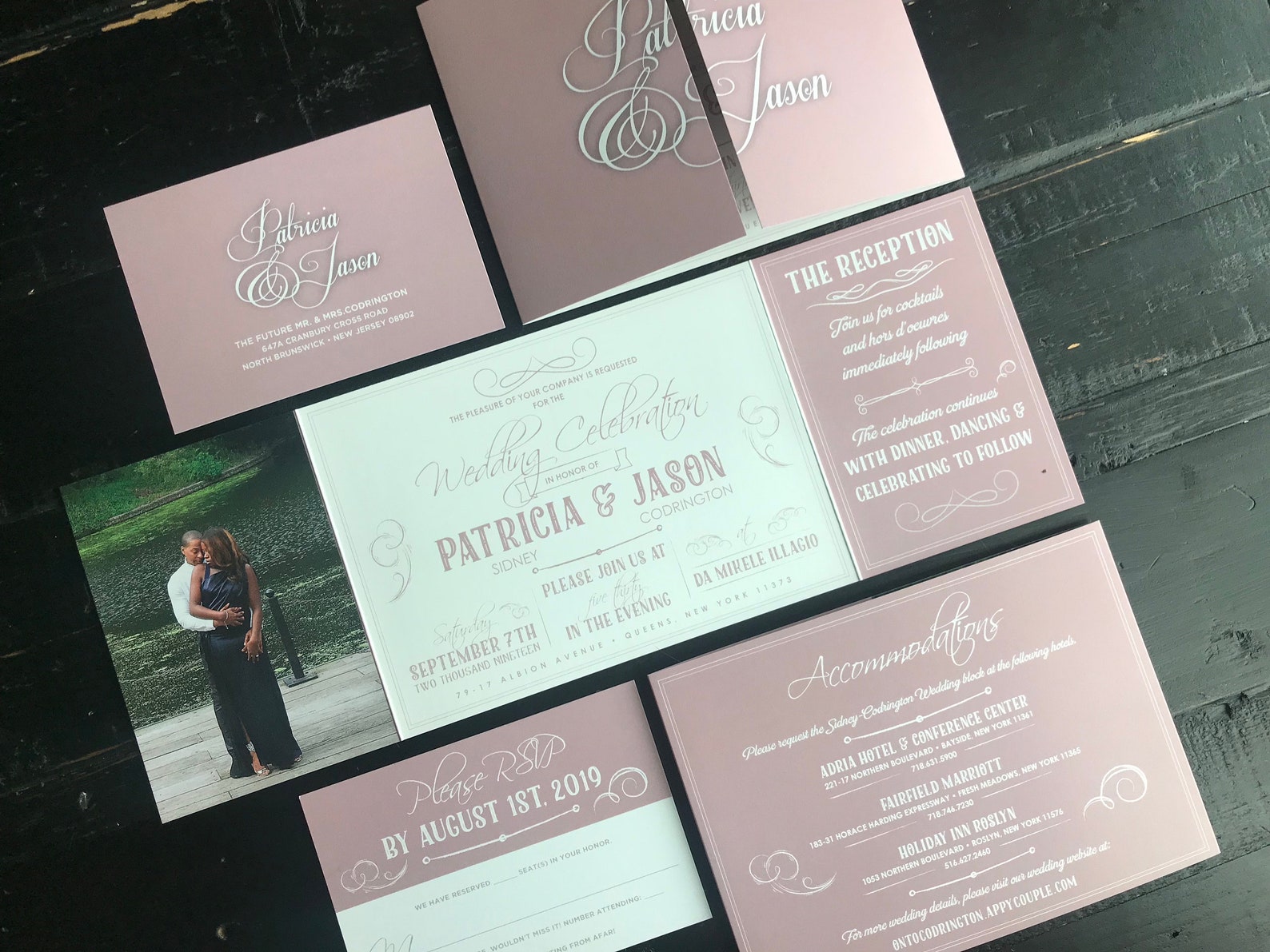 Bush Pink Custom Wedding Invitation Custom Fold Invitation | Etsy