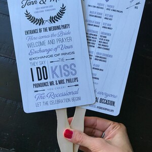 Wedding Program Fans | Rustic Wedding Programs | Outdoor Wedding ...