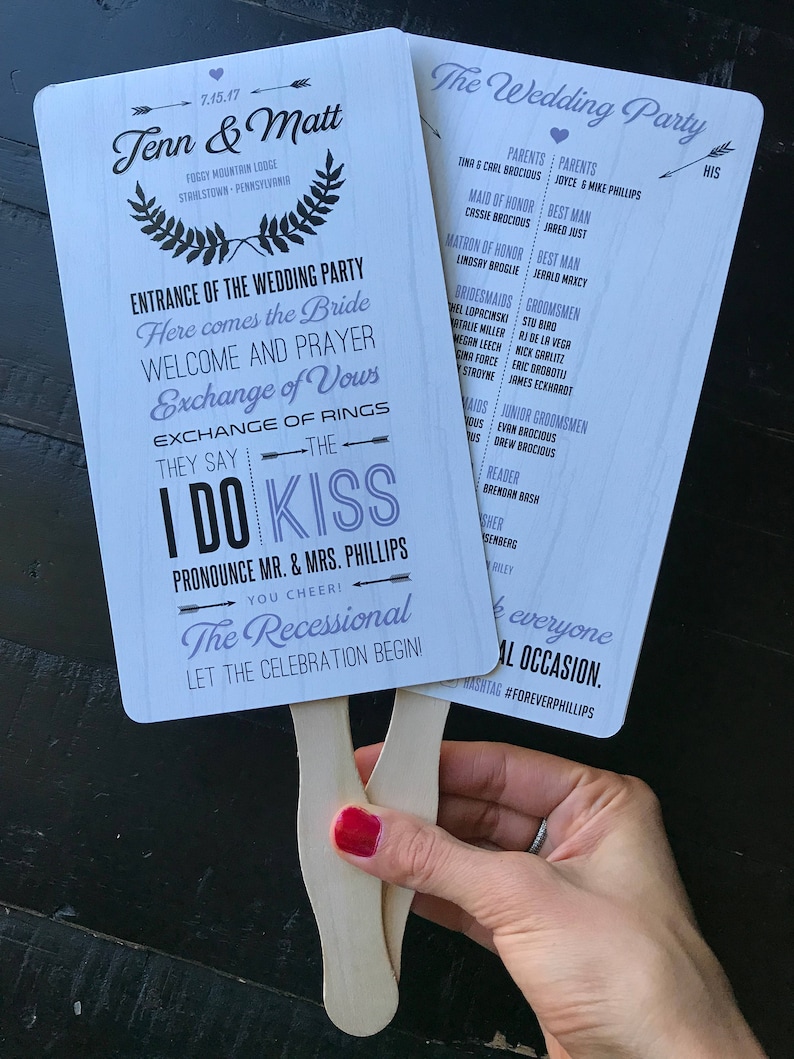 Wedding Program Fans Rustic Wedding Programs Outdoor - Etsy