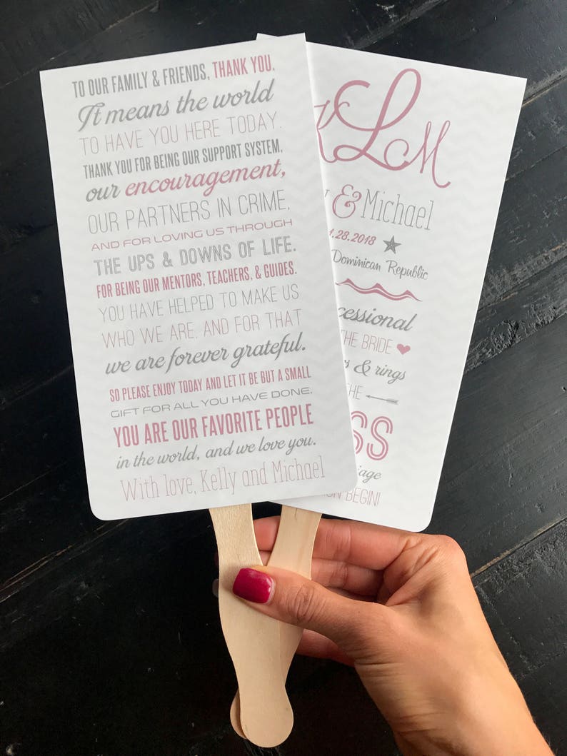 Program Fans Custom Wedding Programs Beach Destination | Etsy