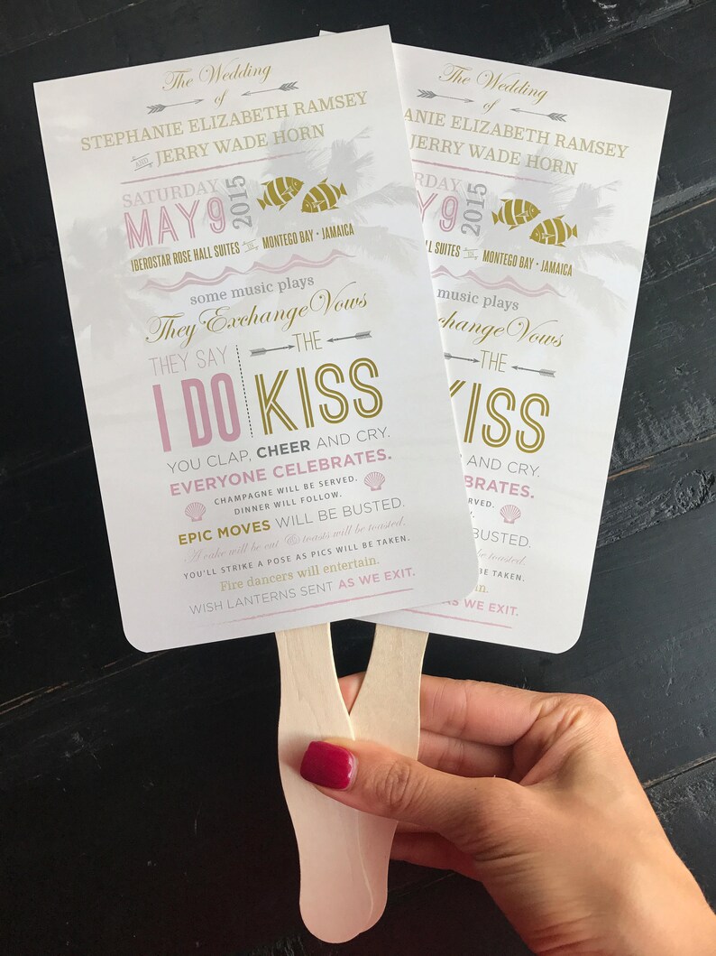 Program Fans Custom Wedding Programs Beach Destination - Etsy