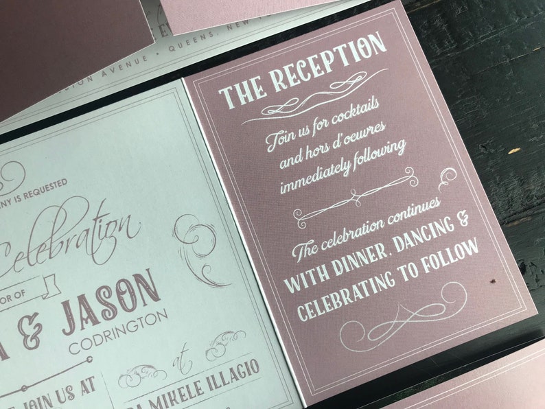 Bush Pink Custom Wedding Invitation Custom Fold Invitation | Etsy