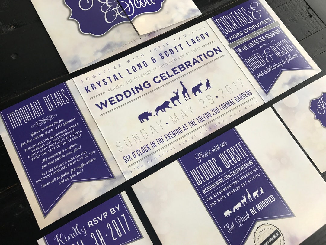 Zoo Themed Custom Fold Wedding Invitation Suite | Wedding Invitations ...