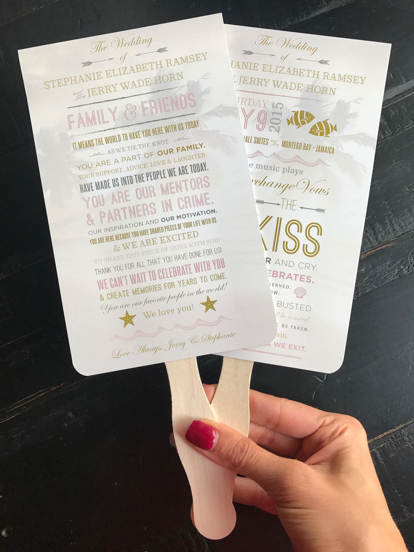 Program Fans Custom Wedding Programs Beach Destination - Etsy