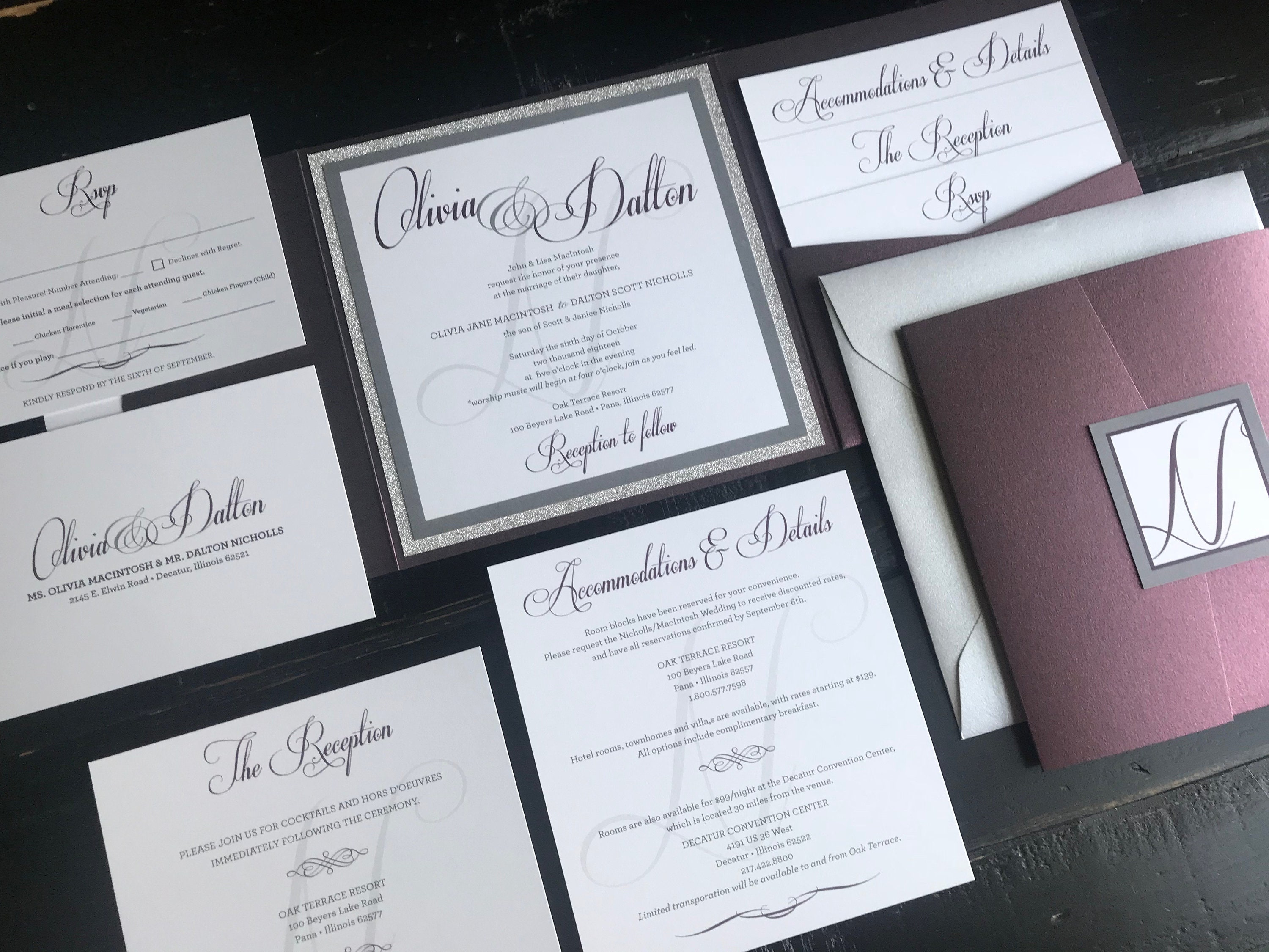 Custom Wedding Invitation Pocket Wedding Invitation Suite | Etsy