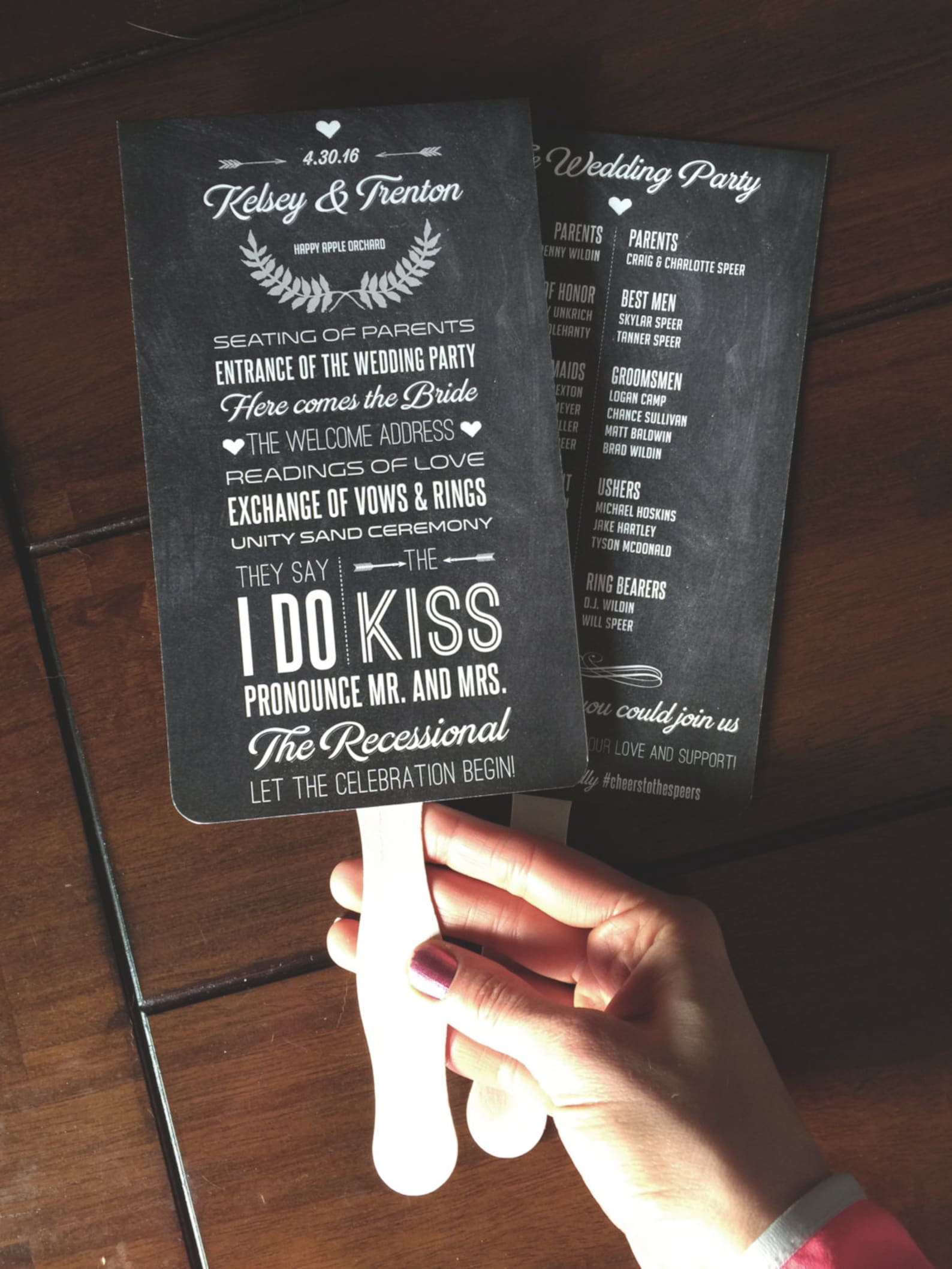 Program Fans Chalkboard Wedding Programs Fans for Wedding | Etsy