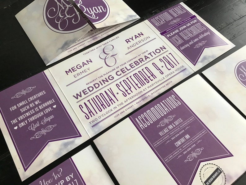 Custom Wedding Invitation Custom Fold Invitation Suite - Etsy