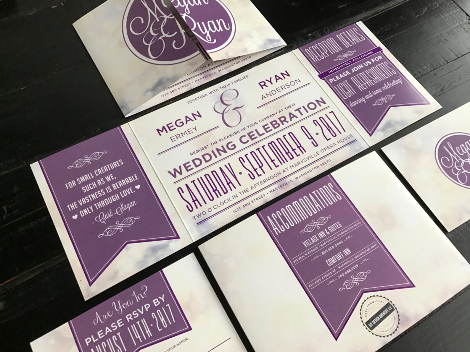 Custom Wedding Invitation Custom Fold Invitation Suite | Etsy