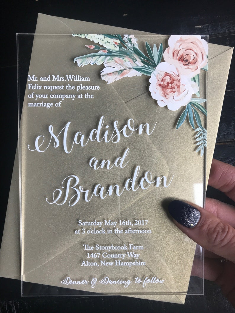 NEW Acrylic Wedding Invitations Custom Acrylic Invitations | Etsy