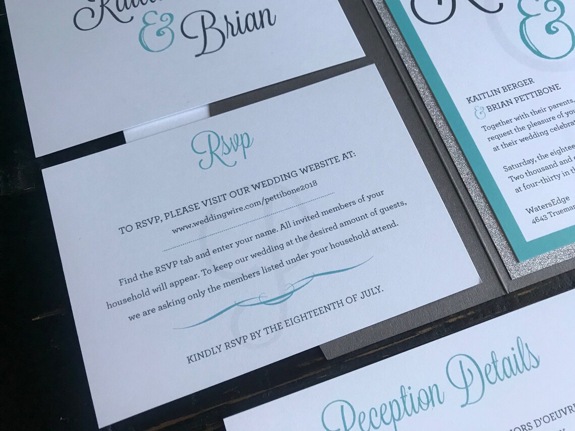 Custom Wedding Invitation Pocket Wedding Invitation Suite | Etsy