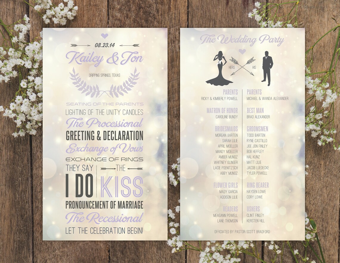 Wedding Programs Custom Wedding Program Design Wedding - Etsy