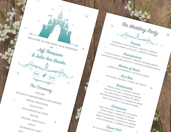 Cinderella Themed Wedding Programs Fairytale Cinderella Wedding Ideas