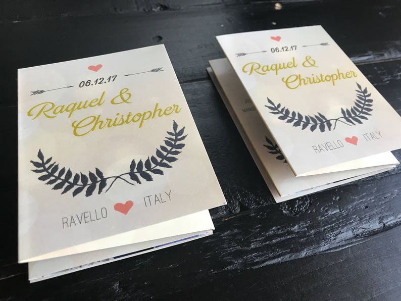 Mini Accordion Fold Wedding Programs Featuring Your Wedding | Etsy