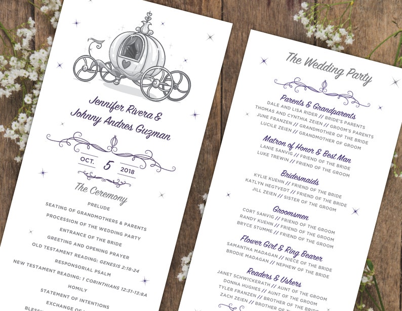 Cinderalla Inspired Wedding Programs Fairytale Castle - Etsy