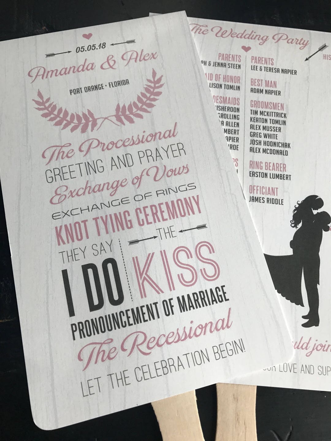 Rustic Wedding Program Fans: Custom Ceremony Details (printable Option ...
