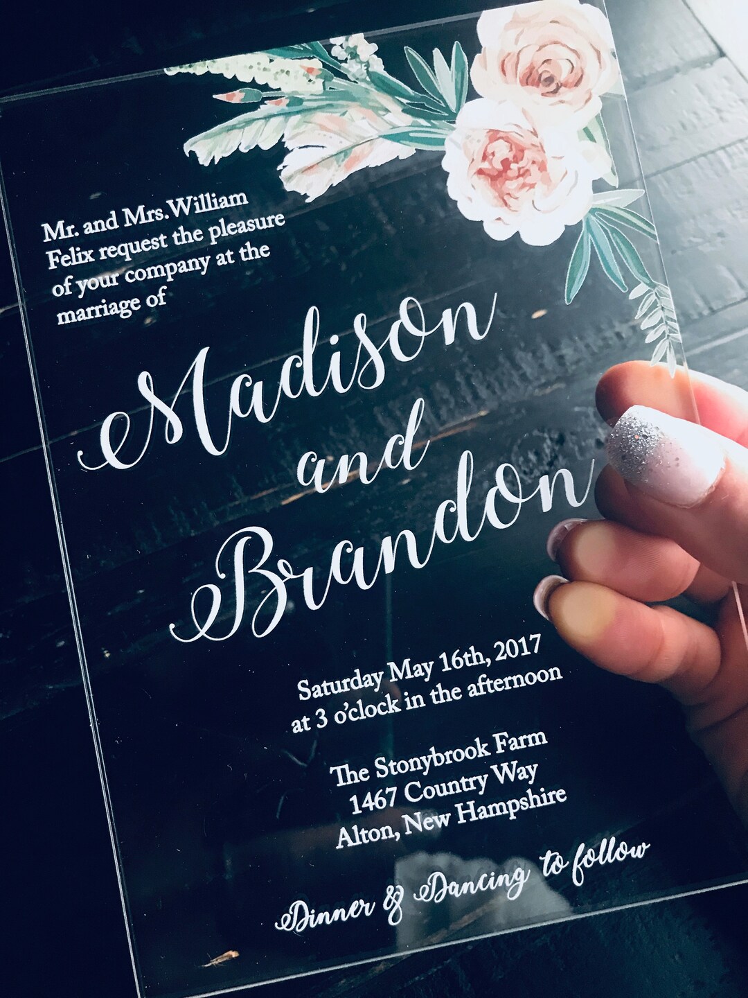 NEW Acrylic Wedding Invitations | Custom Acrylic Invitations With ...