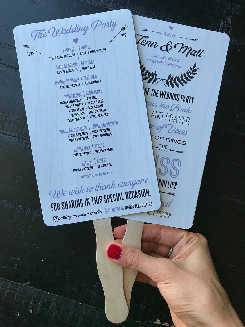 Wedding Program Fans Rustic Wedding Programs Outdoor - Etsy