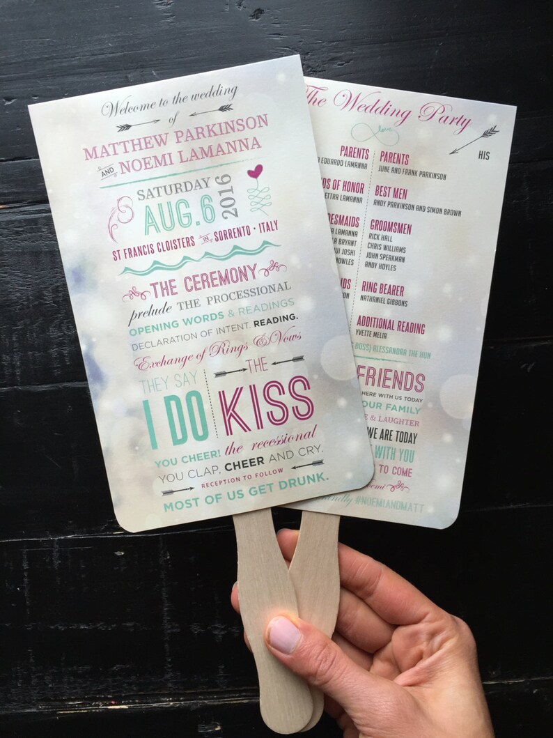 Beach Wedding Program Fans Destination Wedding Fans for - Etsy