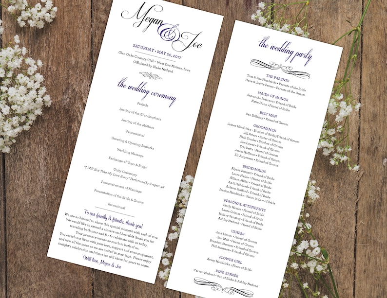 Wedding Programs Custom Wedding Program Design Wedding - Etsy