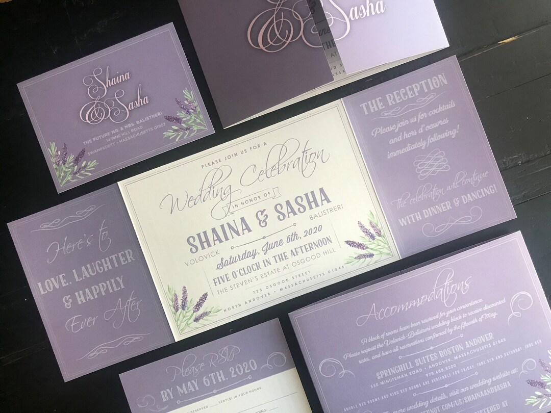 Lilac | Floral Wedding Invitation | Custom Fold Invitation Suite ...