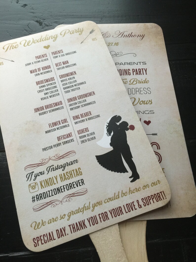 Program Fans Rustic Wedding Programs Fans for Wedding - Etsy