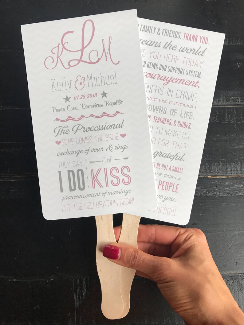 Program Fans Custom Wedding Programs Beach Destination | Etsy