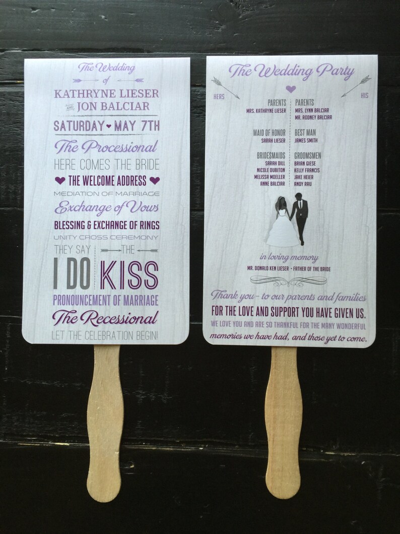 Wedding Program Fans Rustic Wedding Programs Outdoor - Etsy