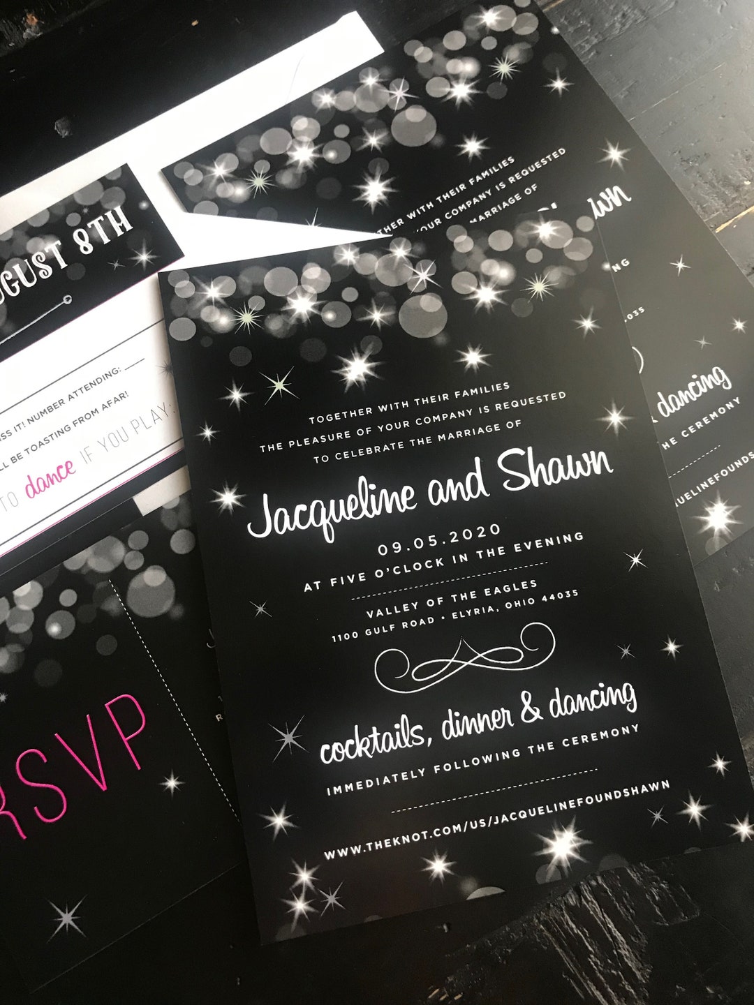 Sparkle Invitation Suite | Custom Invitation W/ Postcard RSVP | Sparkle ...