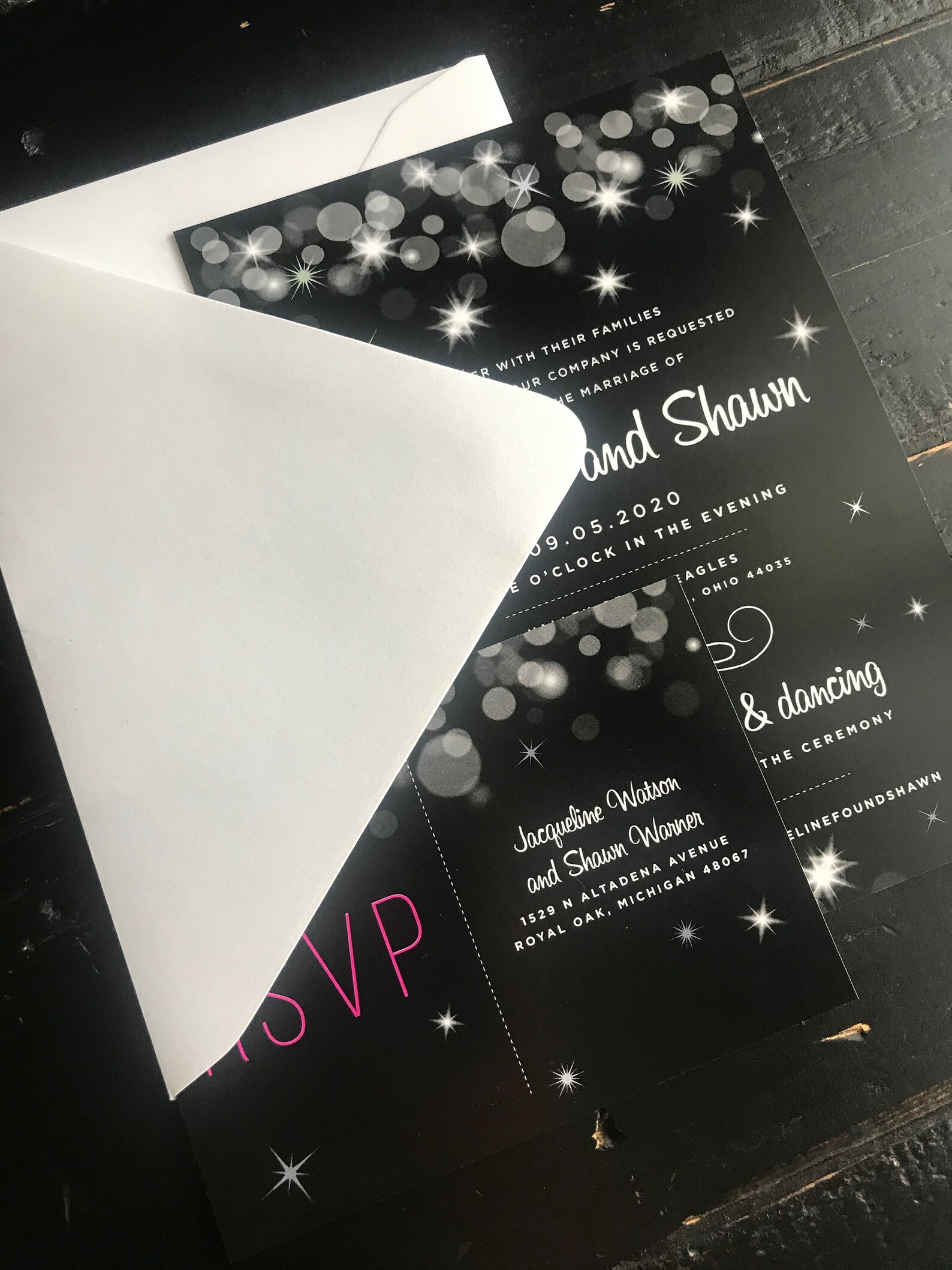Sparkle Invitation Suite Custom Invitation W/ Postcard RSVP - Etsy