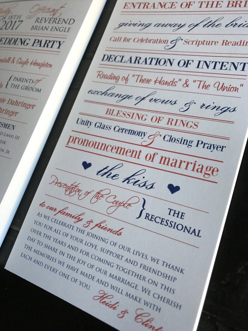 Wedding Programs Custom Wedding Program Design Wedding - Etsy