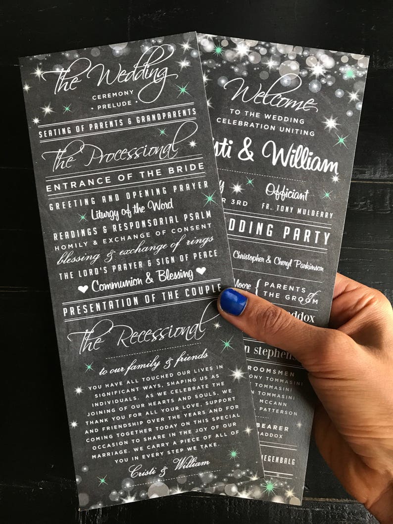 Sparkle Wedding Programs Custom Wedding Program Design - Etsy