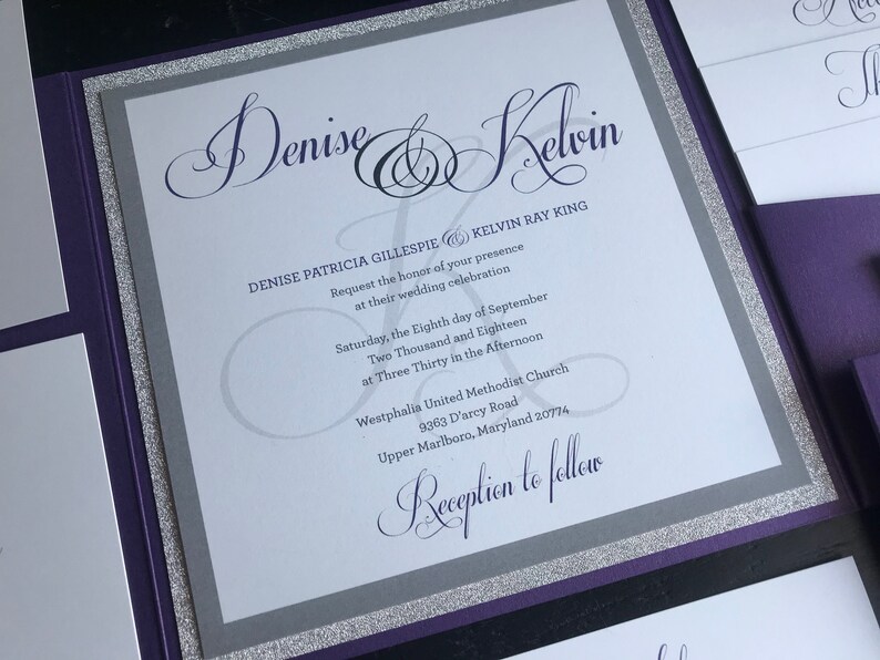 Custom Wedding Invitation Pocket Wedding Invitation Suite - Etsy