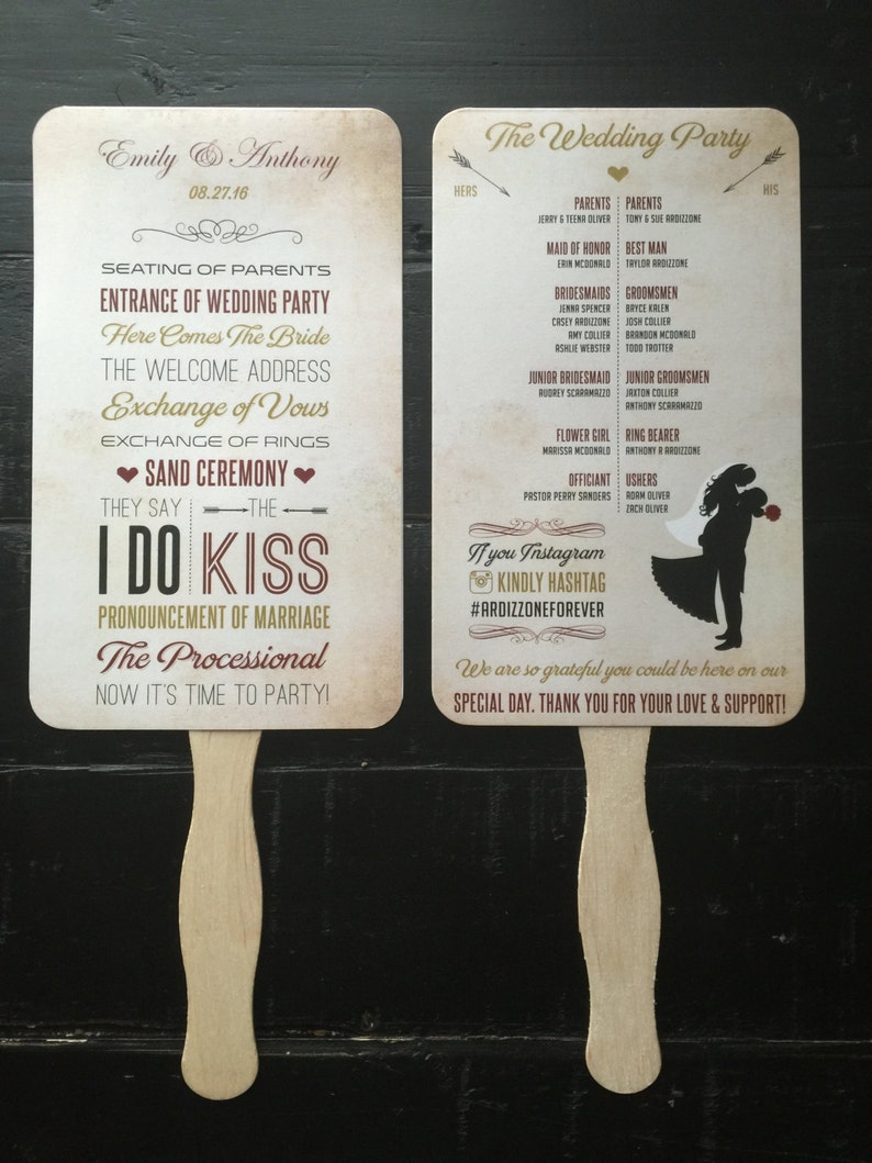 Program Fans Rustic Wedding Programs Fans for Wedding - Etsy