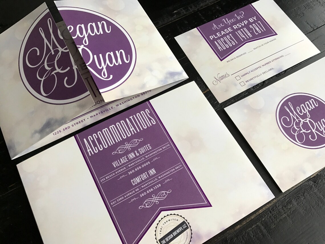 Custom Wedding Invitation Custom Fold Invitation Suite | Etsy