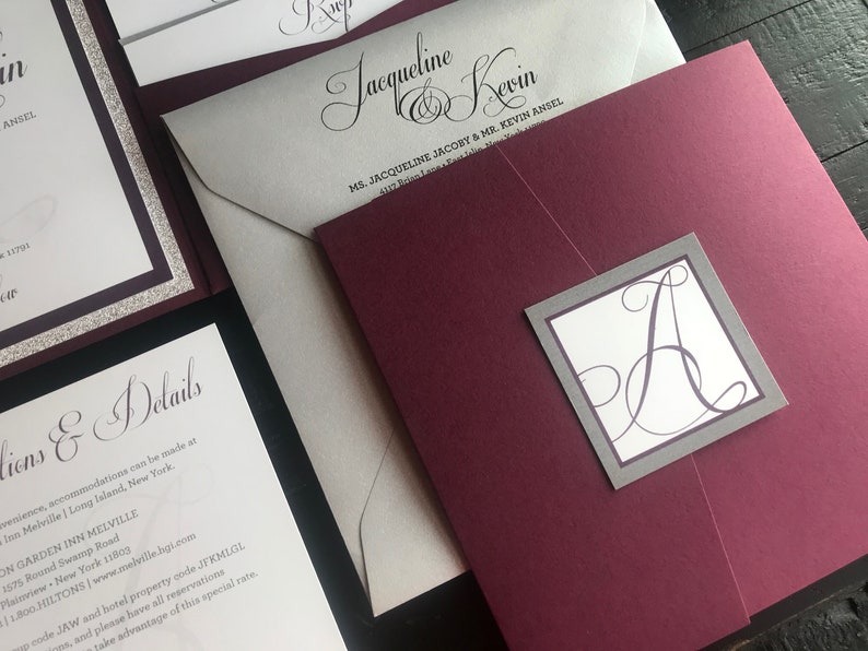 Custom Wedding Invitation Pocket Wedding Invitation Suite | Etsy