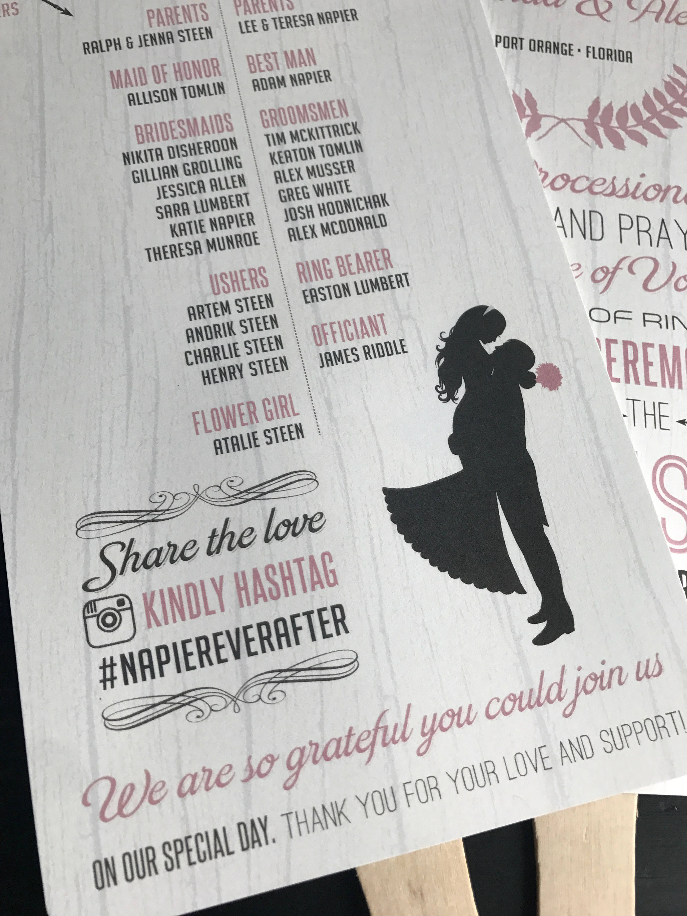 Program Fans Rustic Wedding Programs Fans for Wedding | Etsy