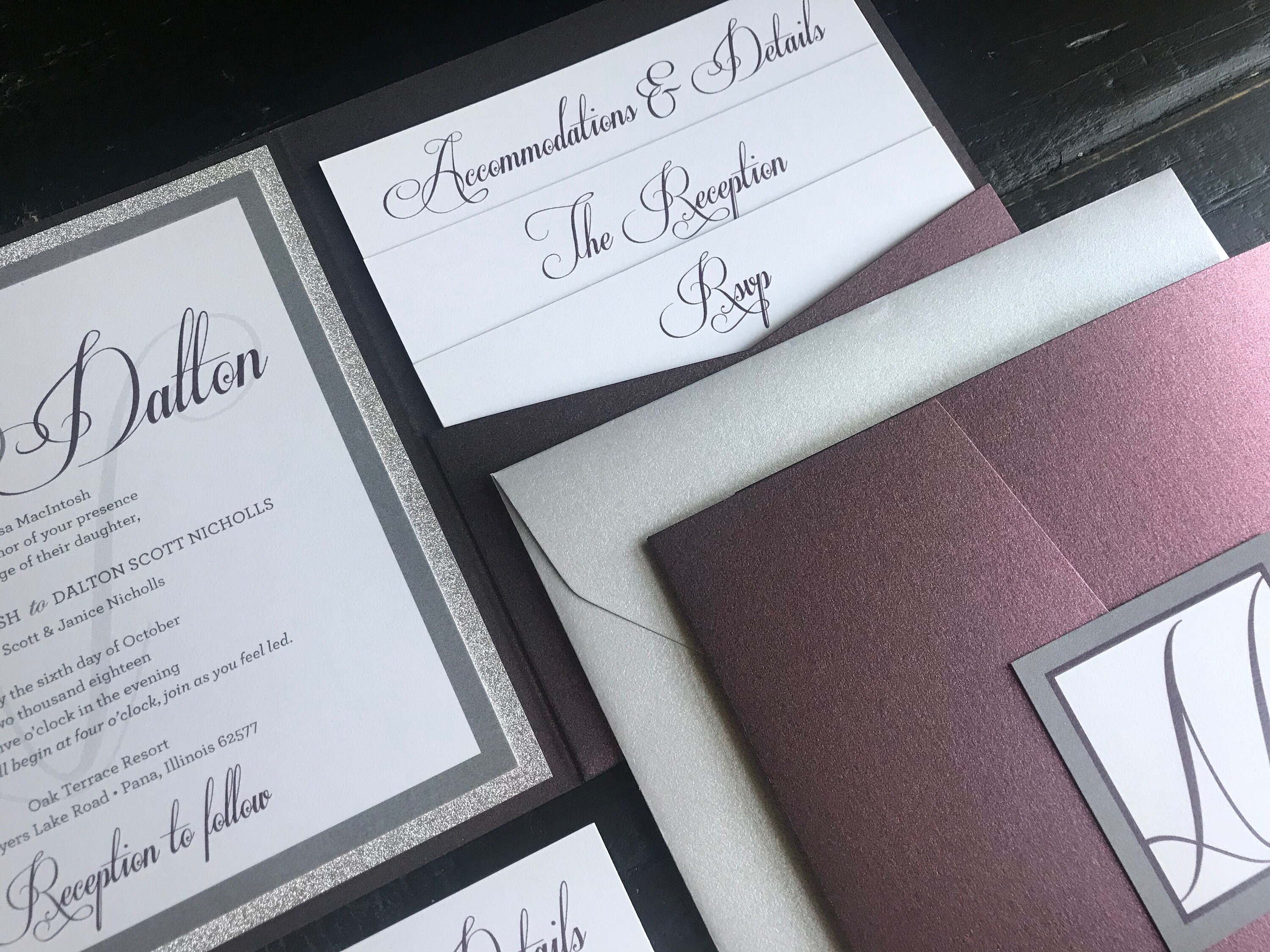 Custom Wedding Invitation Pocket Wedding Invitation Suite | Etsy