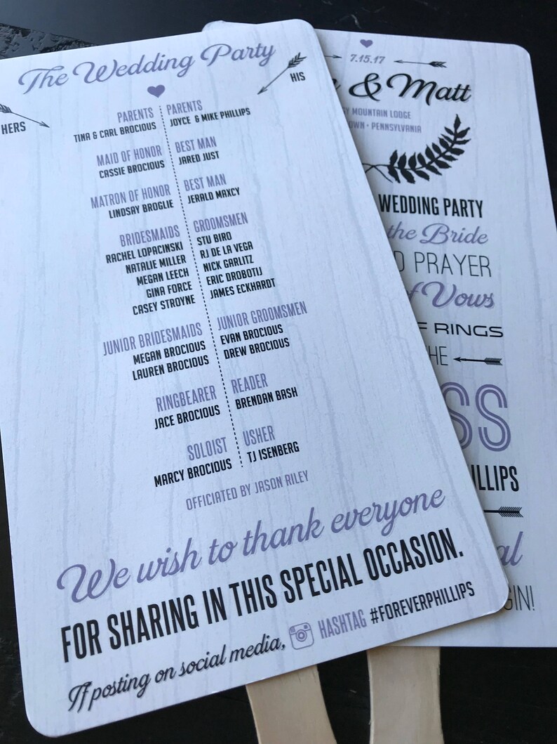 Wedding Program Fans Rustic Wedding Programs Outdoor | Etsy