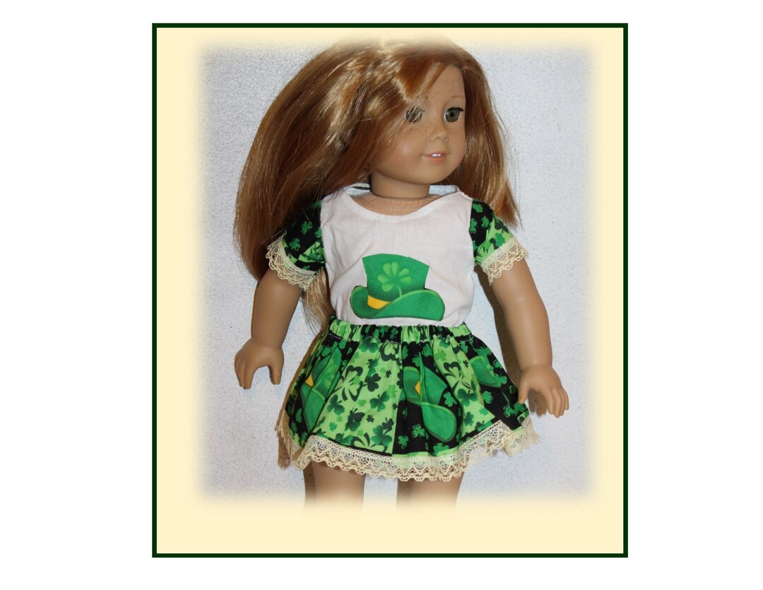 18 Doll Clothes. St. Patricks Day Shirt & Skirt. Toy Doll Clothes. Kids ...