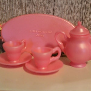Barbie Tea Set Newly Deboxed Two Teacups, Two Dessert Plates, Teapot ...