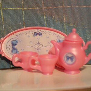 Barbie Tea Set Newly Deboxed Two Teacups, Two Dessert Plates, Teapot ...